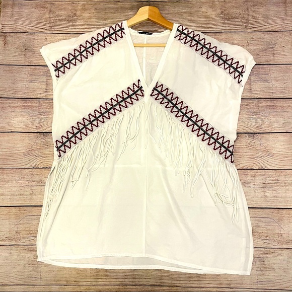 Zara | Tops | Zara Bohemian Fringe Tunic Top | Poshmark
